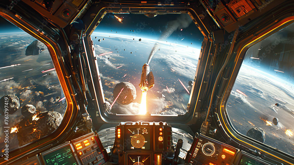 explosion space ship spacecraft blast wreckage disaster cosmic ...