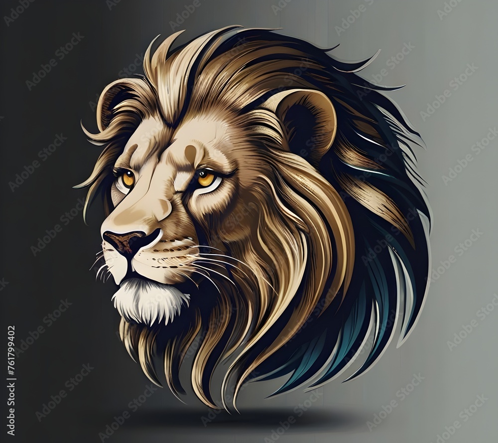 lion illustration, lion head vector, lion head logo, lion logo, lion ...