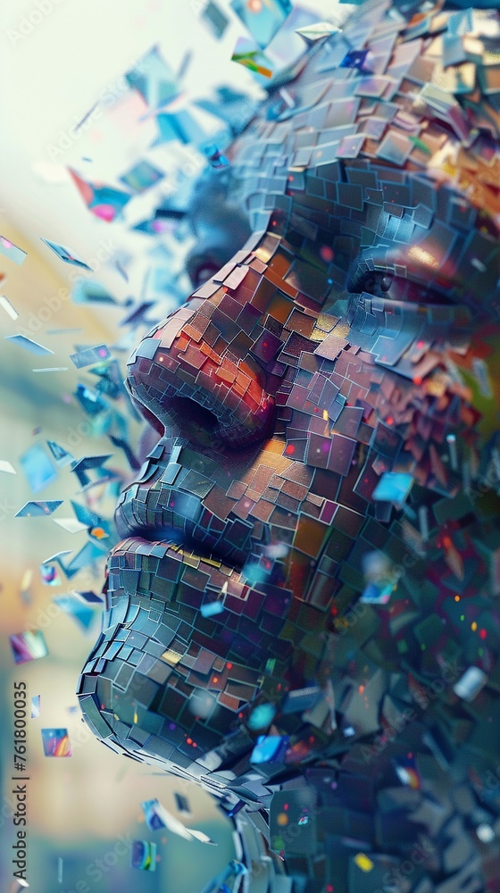 The concept of AI-driven creativity, visualized as a digital canvas ...
