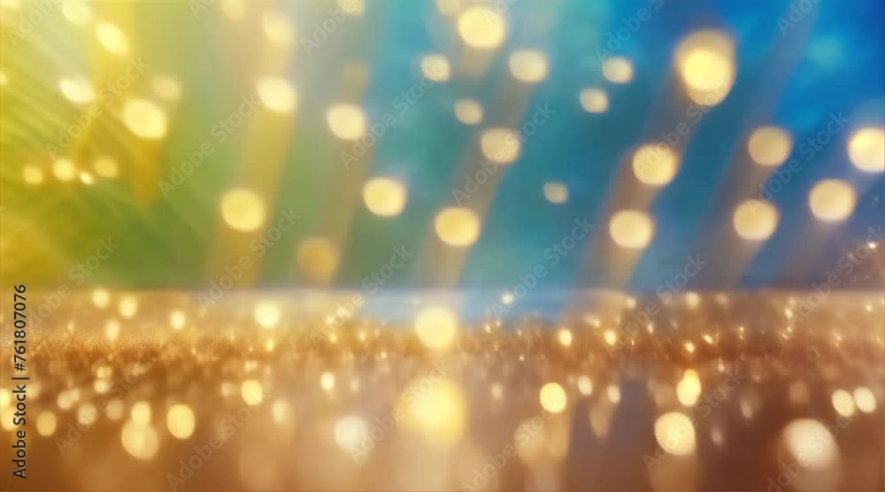 Vidéo Stock Overhead view of a glittering bokeh overlay, with a warm ...