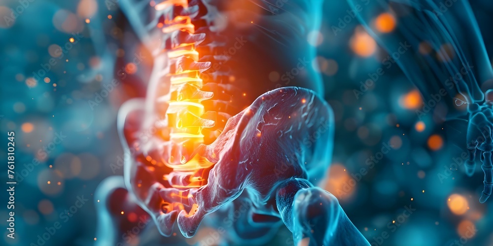 Understanding Lower Back Pain: Closeup of Sciatic Nerve. Concept ...