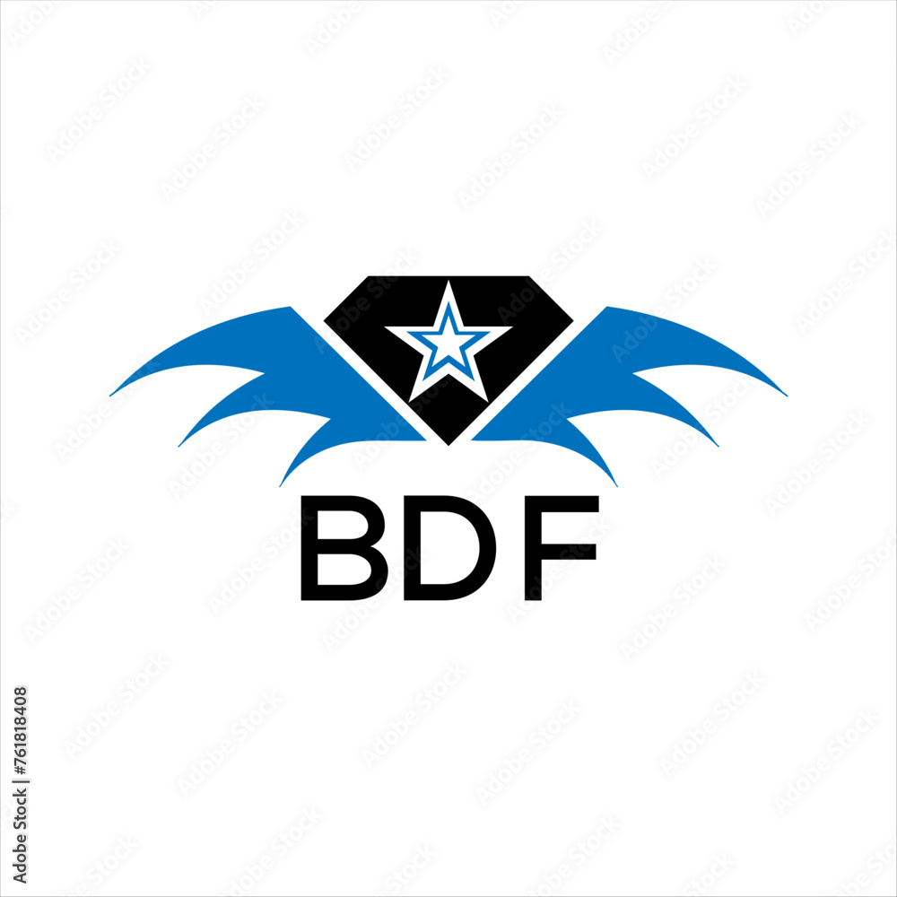BDF letter logo. technology icon blue image on white background. BDF ...