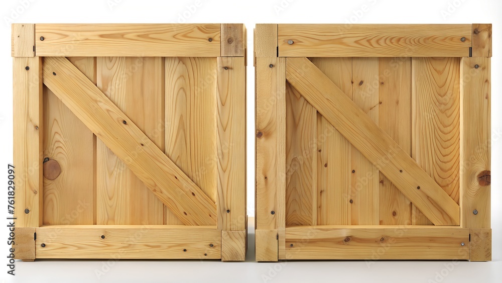 Wooden crate front view, cargo box texture, 3d illustration Stock ...