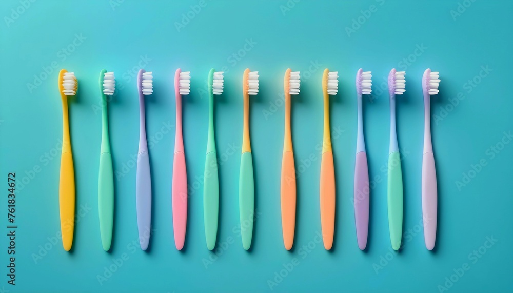 Different pastel tooth brushes pattern on isolated background. Many ...