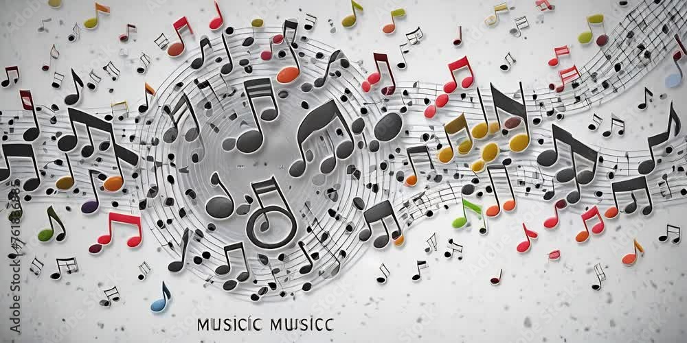 abstract music background with musical notes, in the style of Photo ...