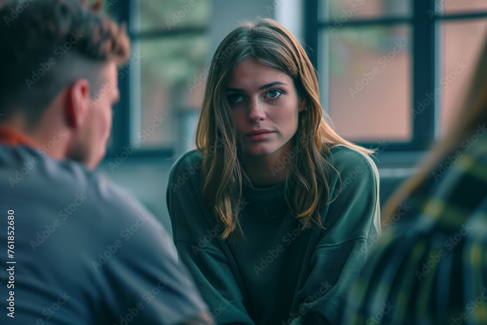 psychotherapy meeting woman support group man therapy psychology ...