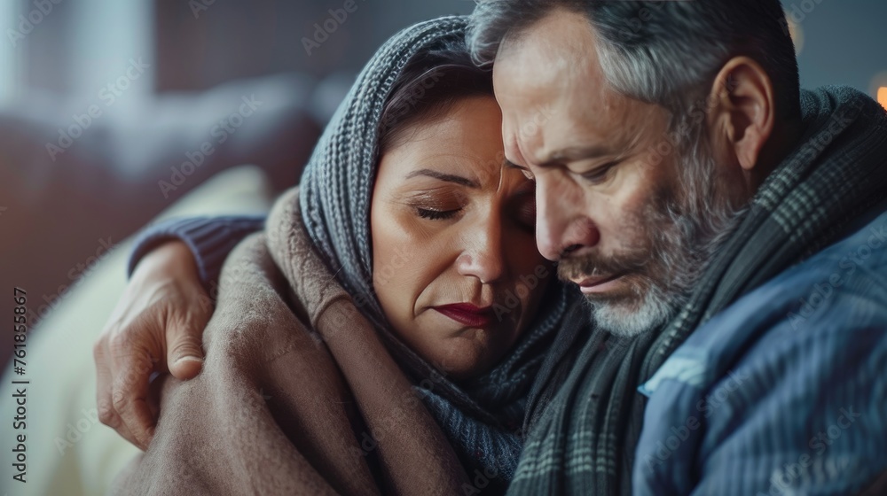 Sad. funeral support and people care for grief mourning lost one's ...