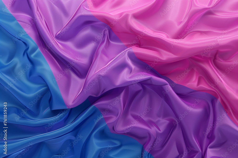 Bisexual pride flag, pink, purple and blue fabric for lgbtq+ sexuality ...
