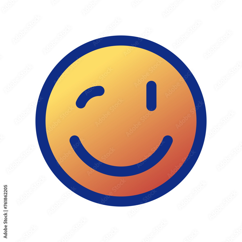 Editable winky face, winking eye, ok, tease vector icon. Part of a big ...