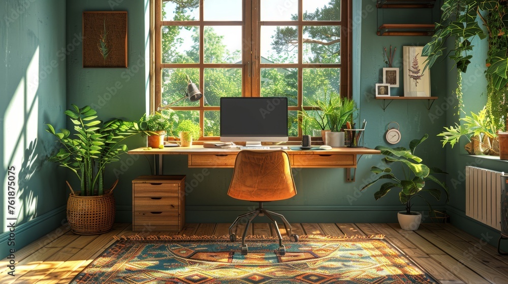Discover the essence of remote work in images depicting home office ...