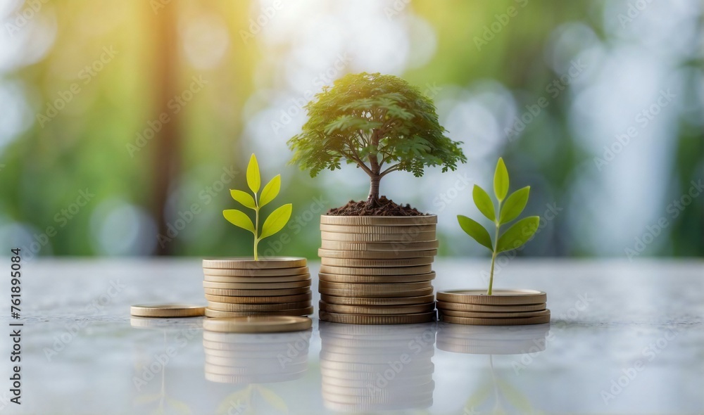 ESG concept of environmental, social, and governance. ESG small tree on ...