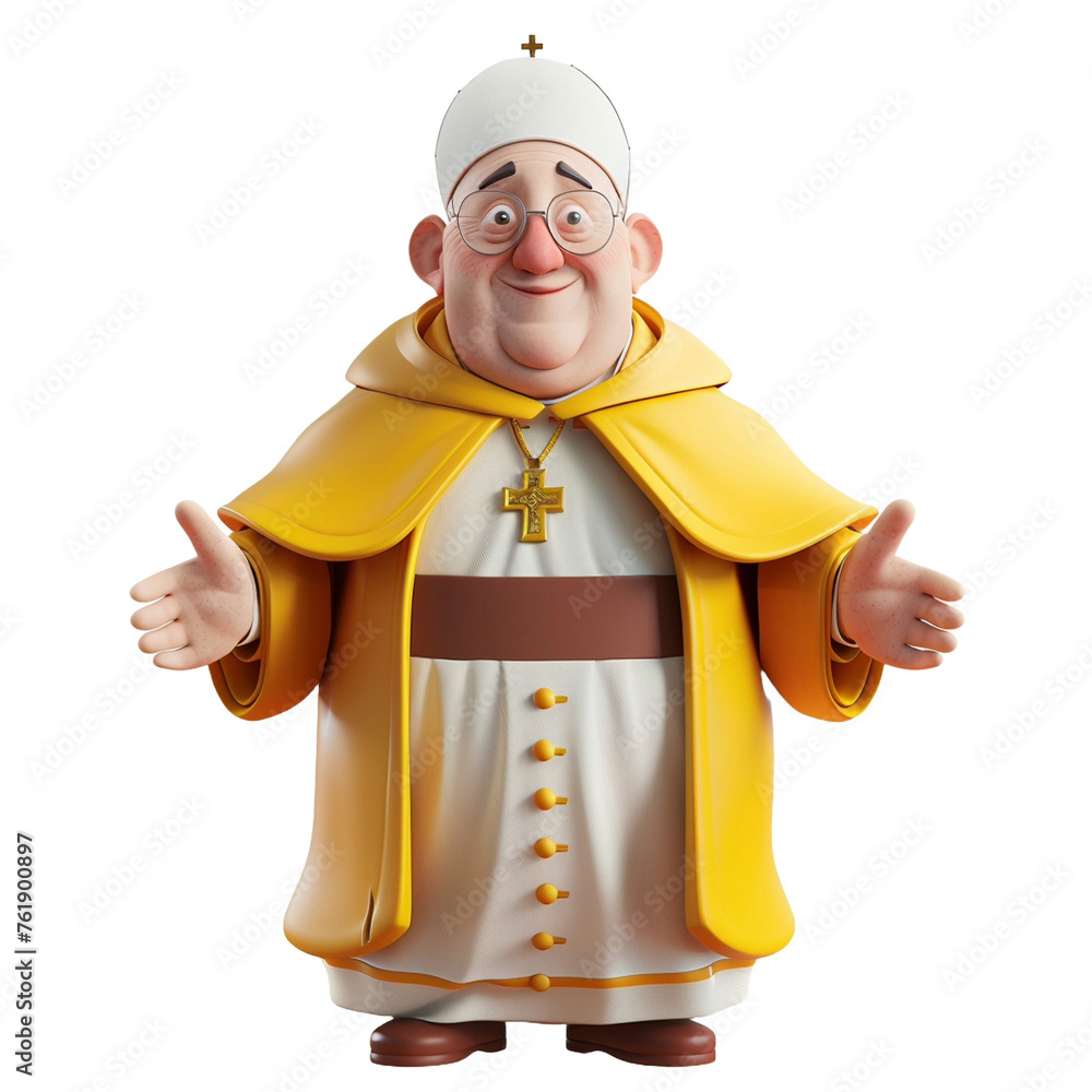 Roman pontiff Papa - vector cartoon illustration isolated on white ...