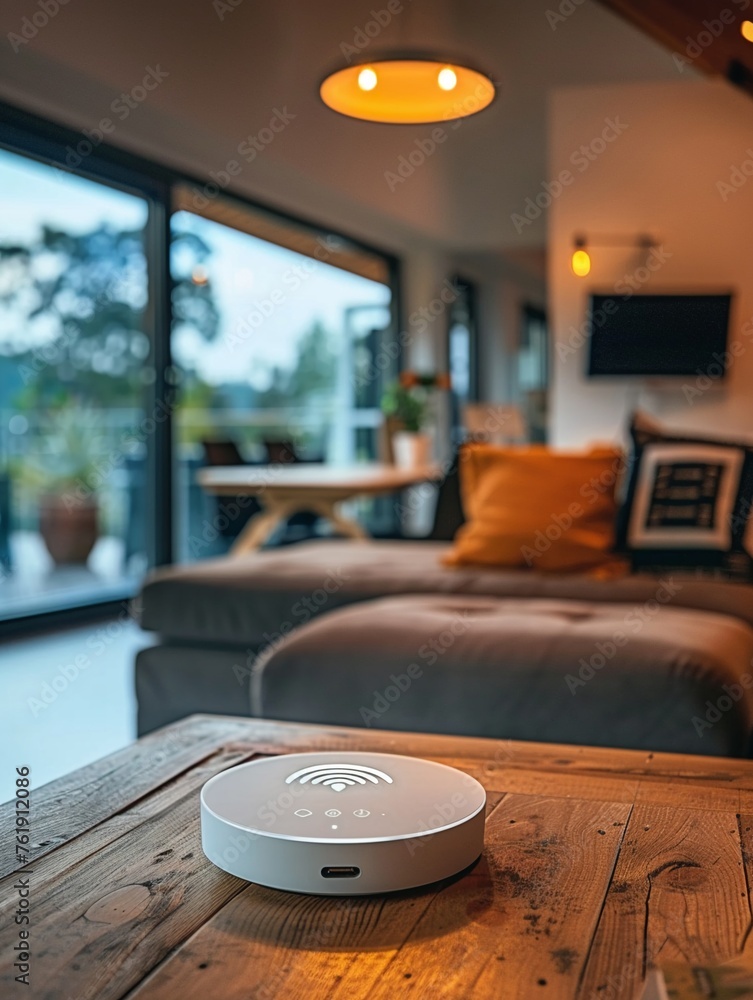 Wi-Fi connected devices in a modern smart home environment. Stock Photo ...