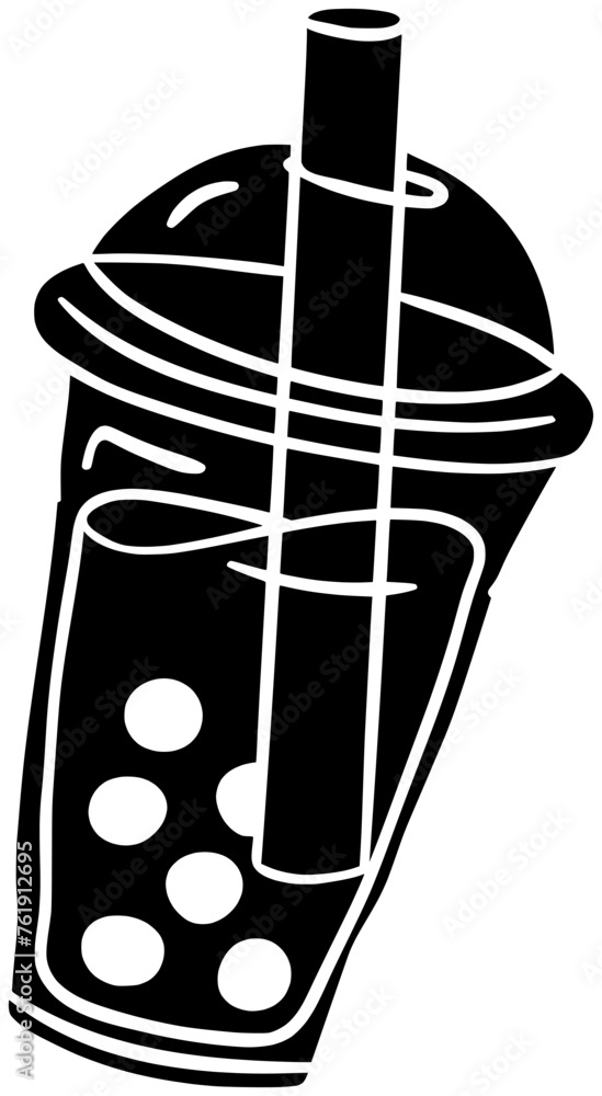 boba illustration tea silhouette sweet logo chocolate icon beverage ...
