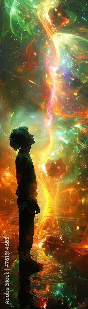 Quantum Shifter, Shimmering Aura, Navigating Parallel Realms, Dazzling ...