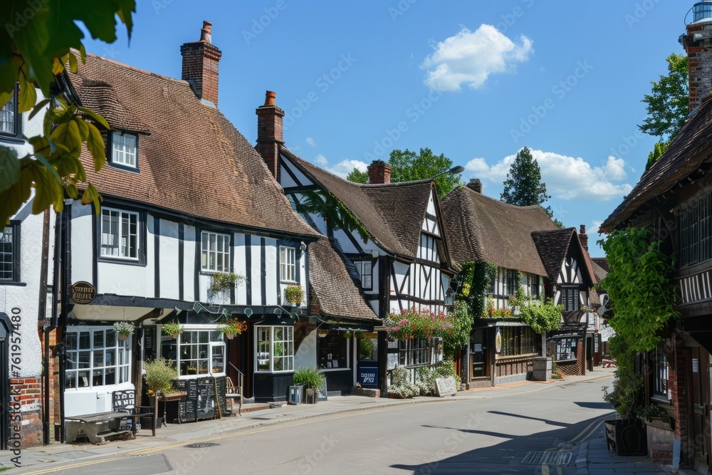 Stroll through a quaint village square, where historic buildings with ...