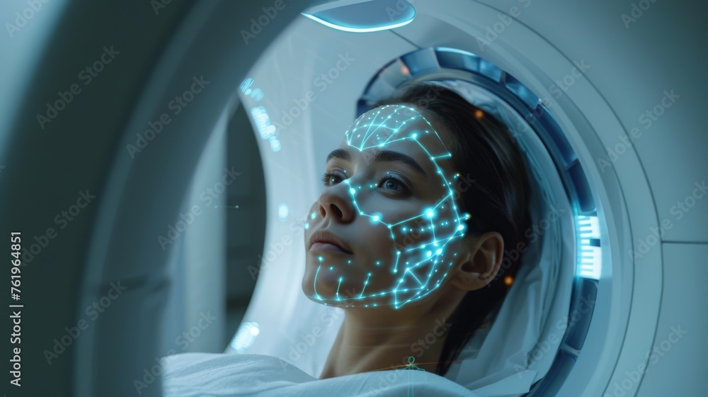 3D hospital brain scan Advanced MRI or CT scan medical diagnosis ...