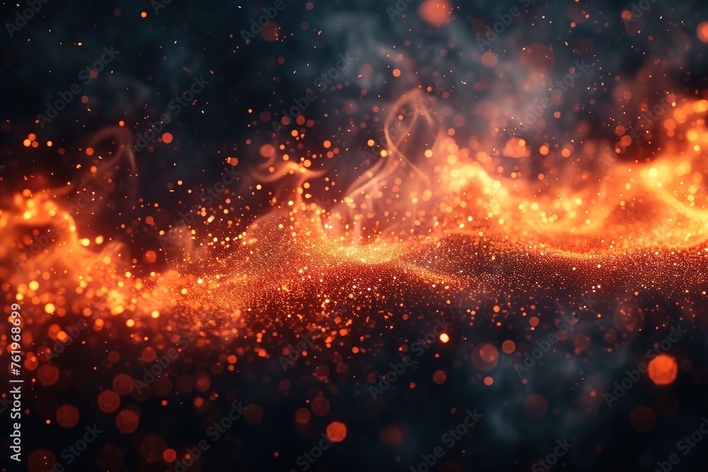 Fire and ember overlay effect and smoke background. Grill hot flame ...