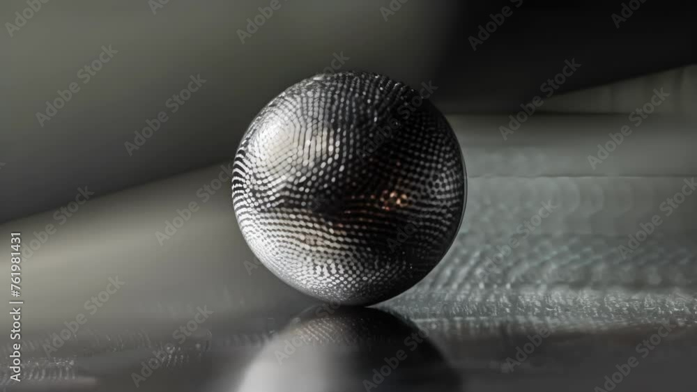 Vidéo Stock A closeup of a small metallic sphere no larger than a grain ...