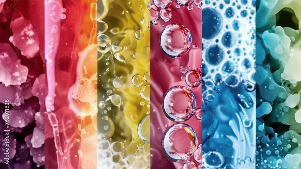 A colorful collage of different types of bioinks including natural and ...
