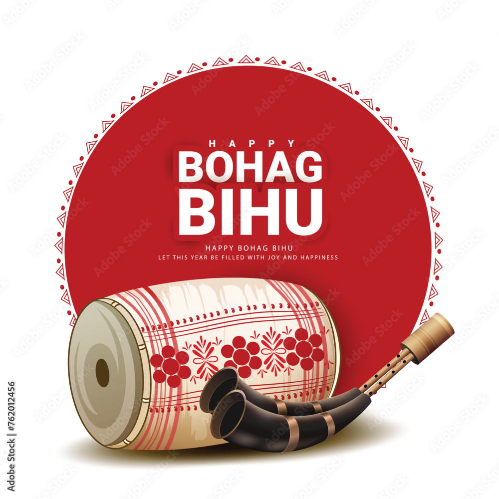 Creative greeting illustearion of Bihu Assamese New Year, Harvest ...