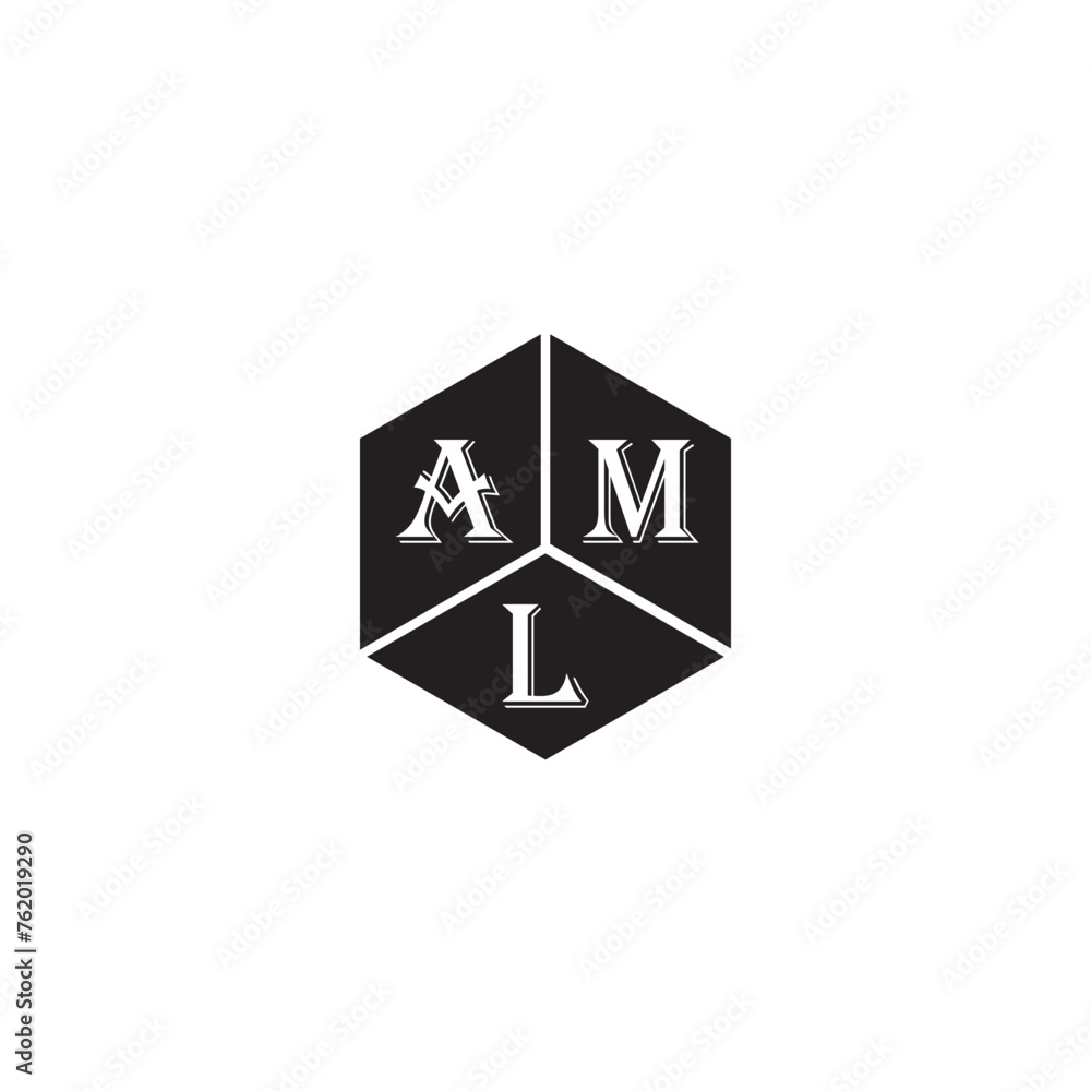 AML letter logo design on white background. AML creative initials ...