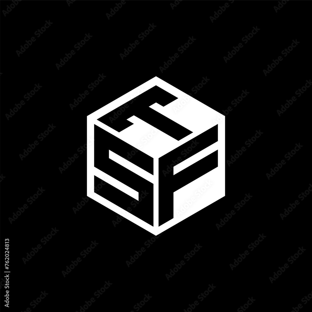 SFT letter logo design with black background in illustrator. Vector ...