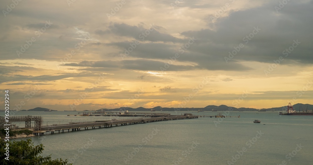 Logistic shipping quay boat Engineering crane depot at logistic export ...