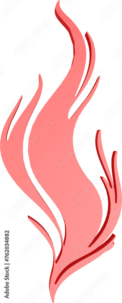 3D illustration render of abstract fire symbol of different shapes and ...