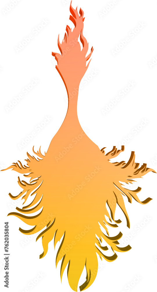 3D illustration render of abstract fire symbol of different shapes and ...