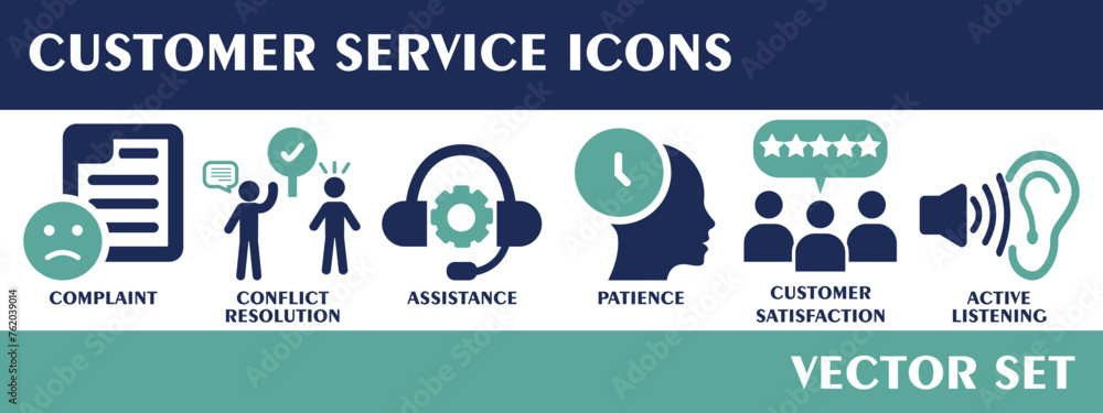 Customer service icons. Containing complaint, conflict resolution ...