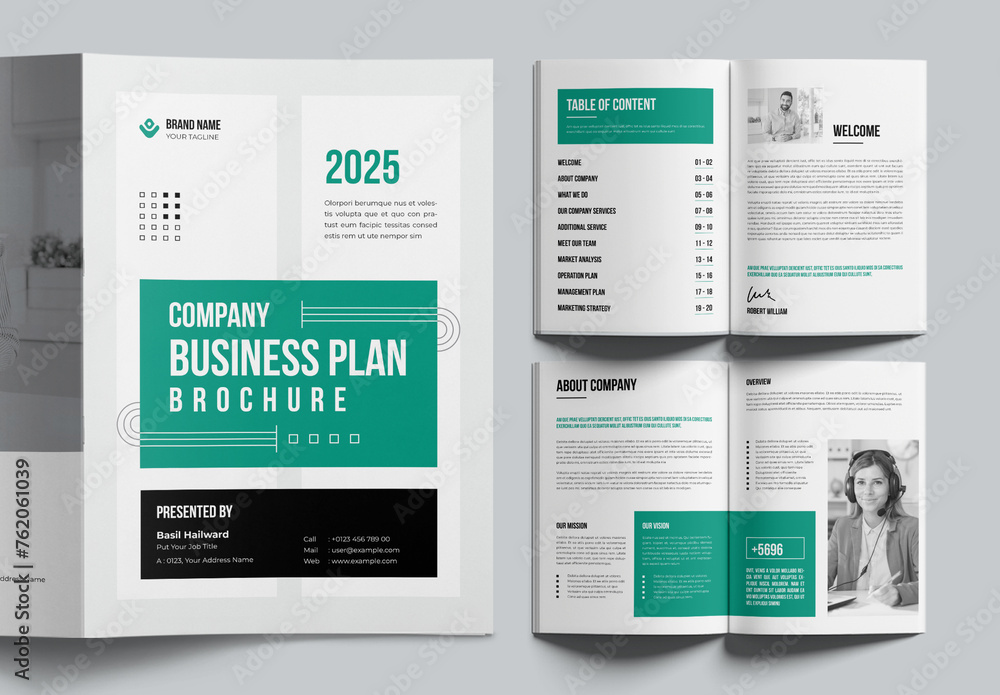 Business Plan Brochure Layout Stock Template | Adobe Stock