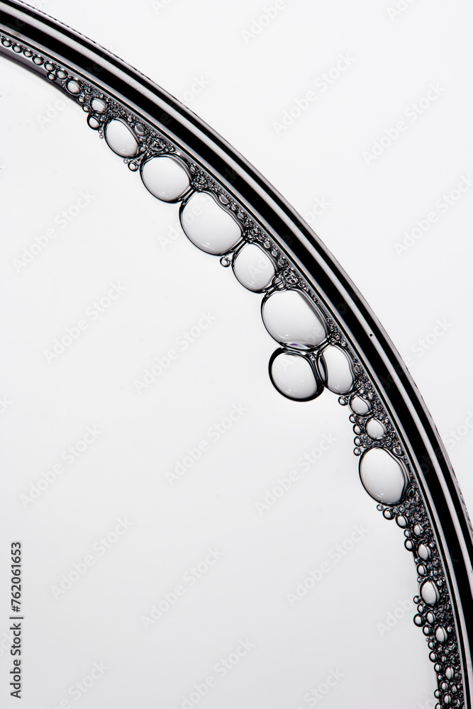 A close-up photo of water droplets that can be used in science ...