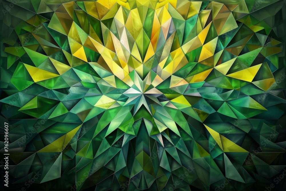Stunning creative background design with water, green triangles ...