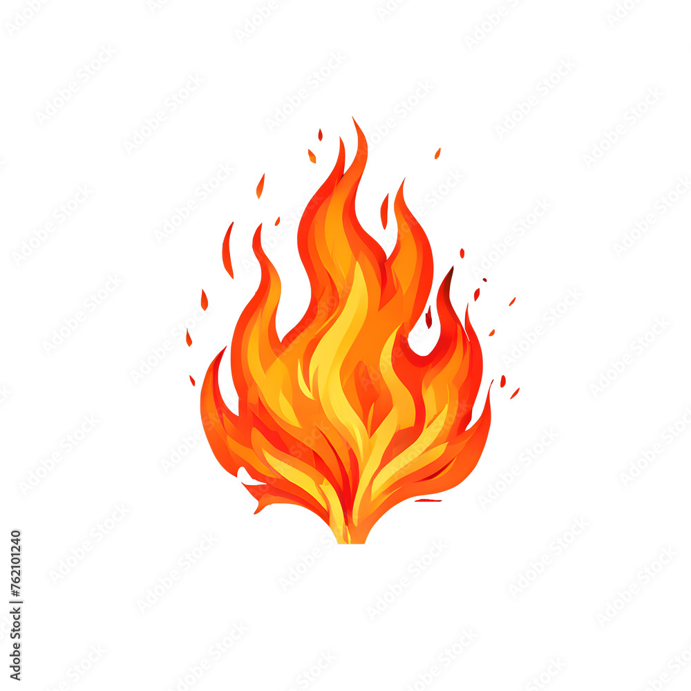 2D Fire Flat icon Logo illustration. Flame Fire emblem, simple and ...