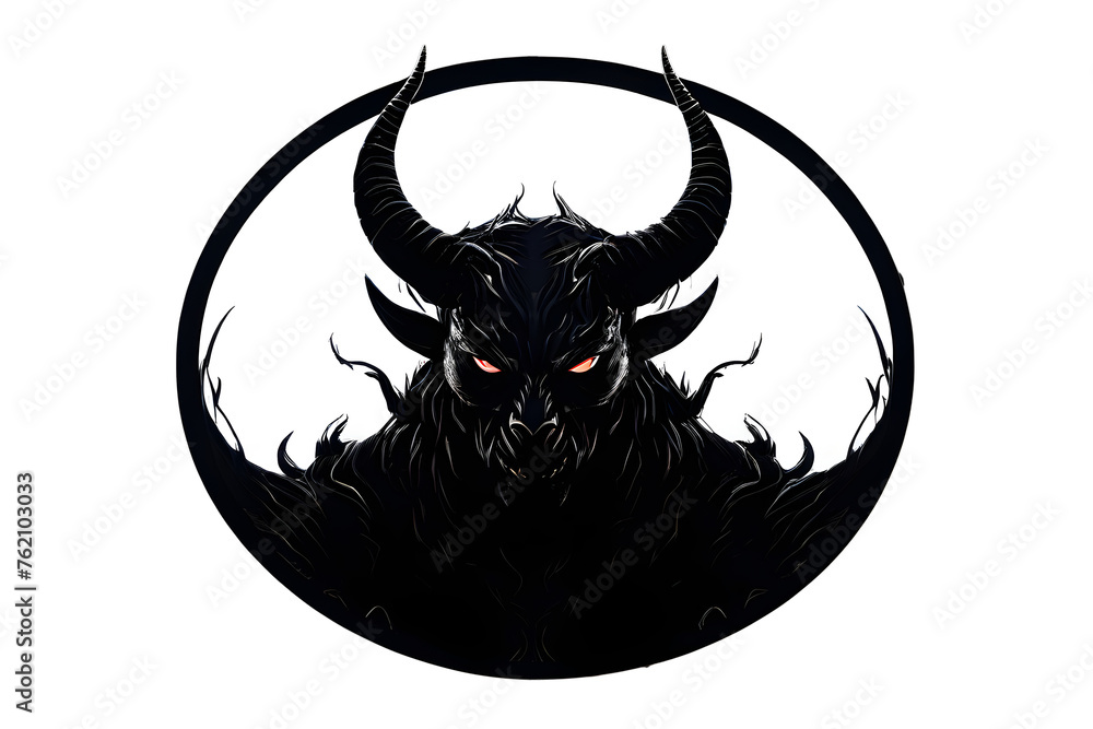 The Horned Black devil illstration Logo, isolated with transparent ...