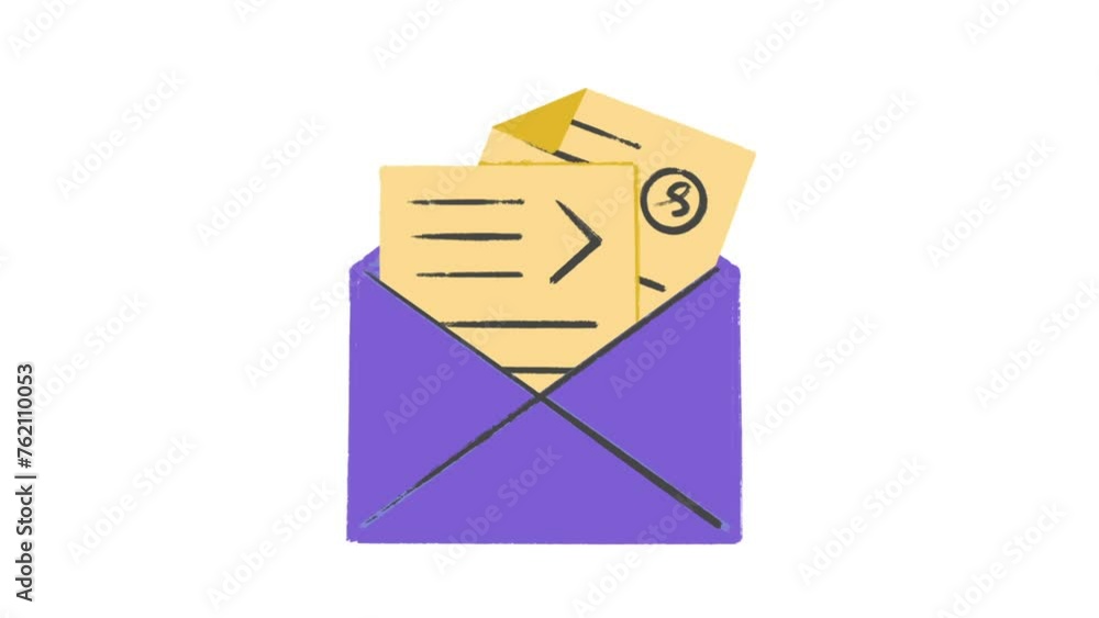 Email With Multiple Document Attachments, Motion Graphics, 2D Animated ...