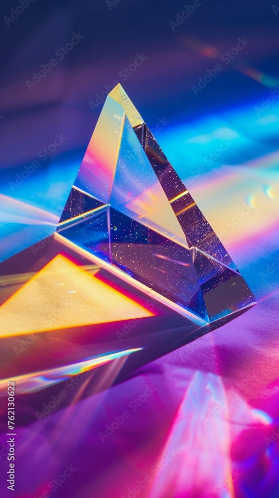 Light Spectrum, a prism dispersing sunlight into a spectrum of colors ...