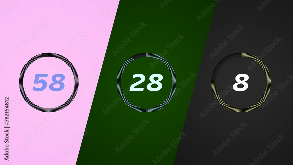 Animated Sports Countdown Timer (60 Seconds) Stock Template | Adobe Stock