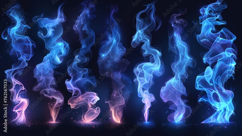 Featuring neon blue lightning effects on black background. Modern ...