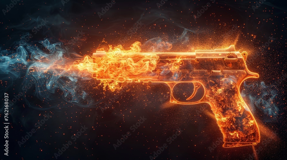 Blast motion, weapon bullet trails isolated on black background ...