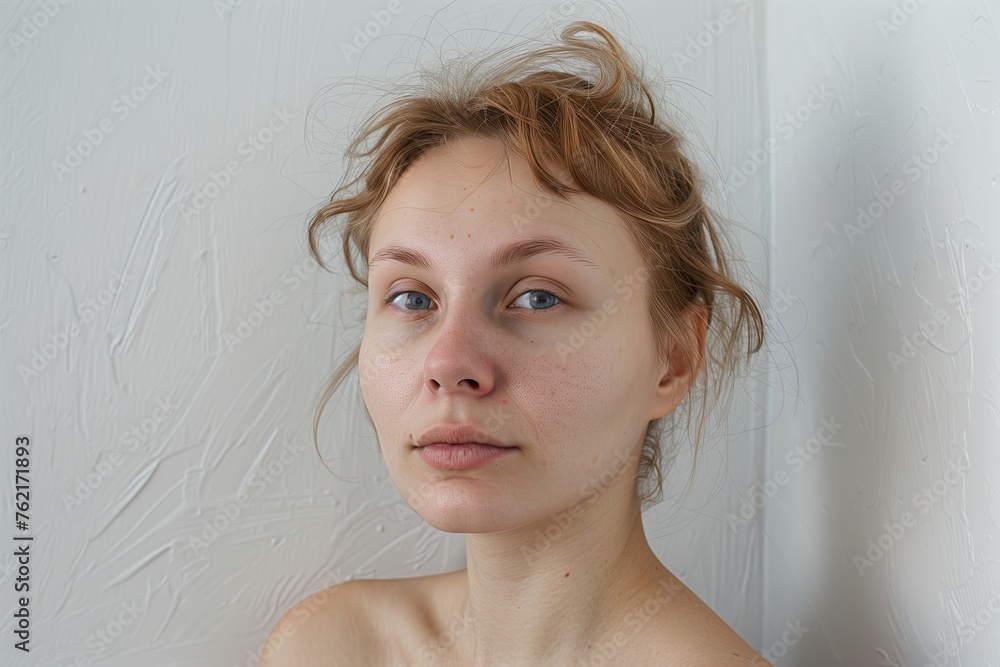 Portrait of an attractive Russian woman in her late thirties. Skin ...