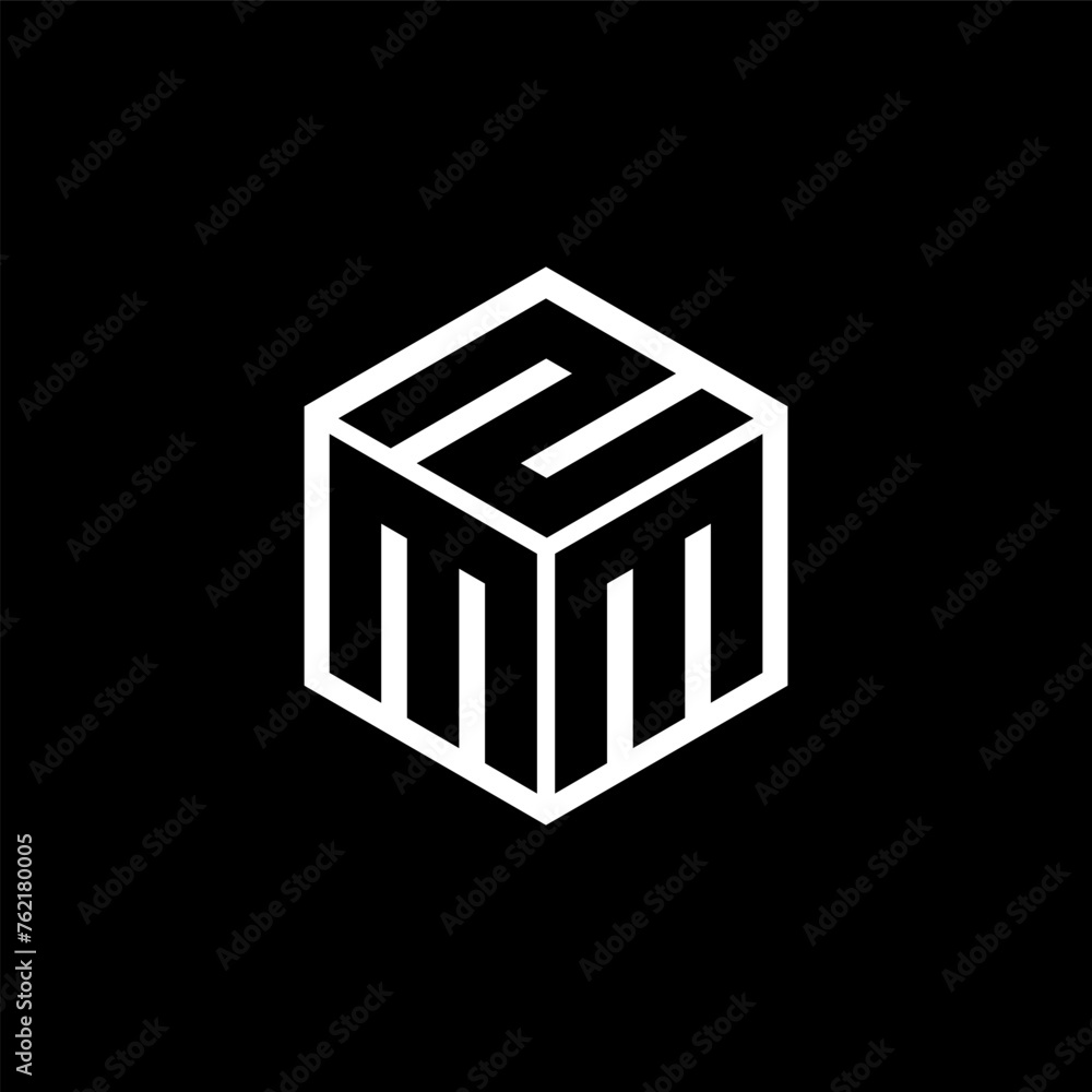 MMZ letter logo design with black background in illustrator. Vector ...