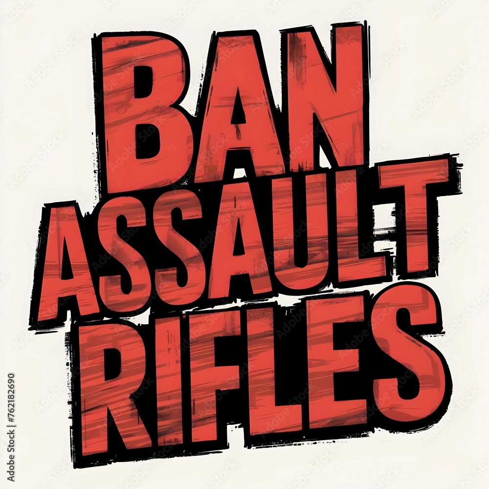 Ban Assault Rifles typography in graffiti style . Gun control movement ...