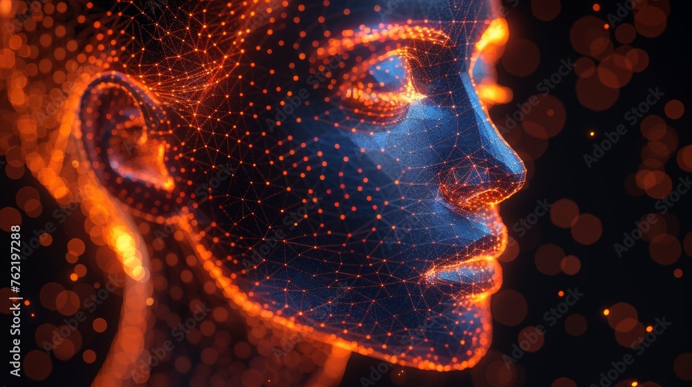 Template of a smart tech low poly wireframe landing page template ...