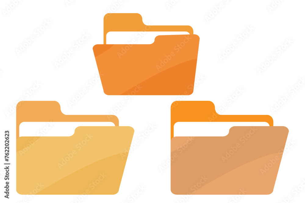 Vecteur Stock Folders icon, File icon. Folder data Open and close ...