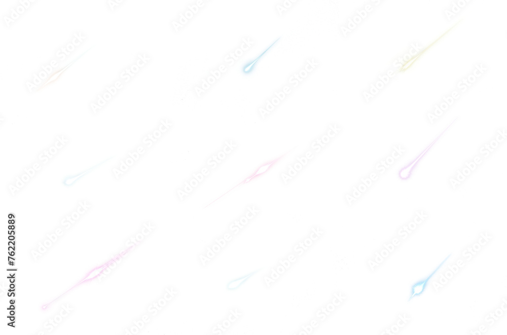 Falling stars set. Bright meteor trails. Shooting stars at isolated ...