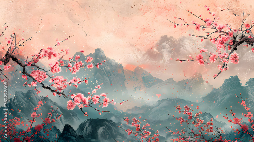 Japanese-inspired background merges traditional Chinese artistry with ...