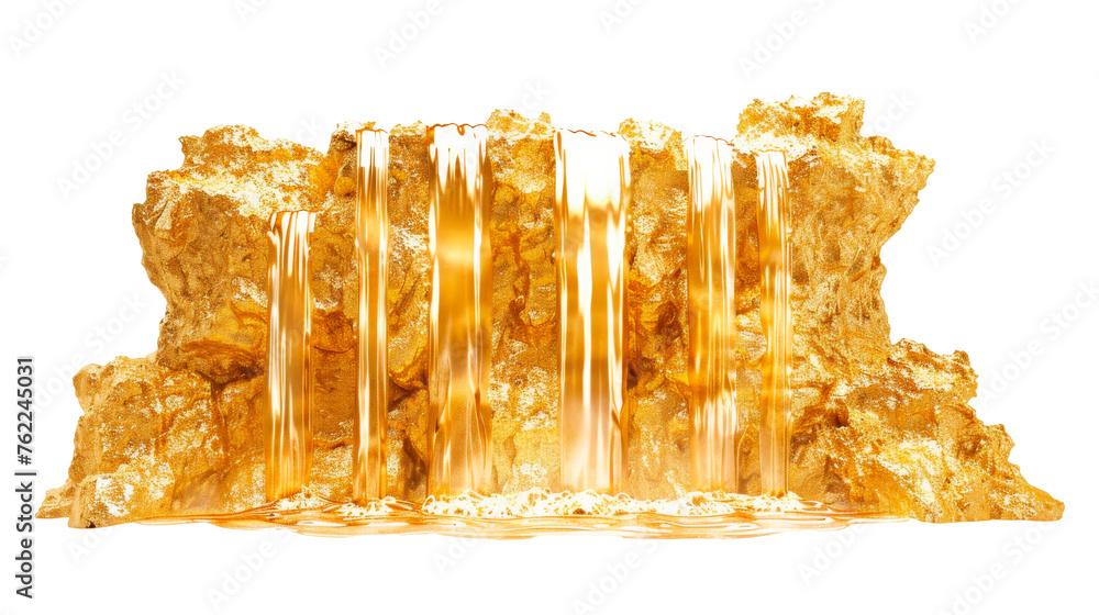 Gleaming Golden Waterfall Symbolizing Wealth and Prosperity - Cut out ...
