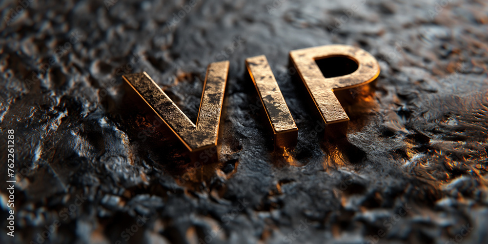 VIP Logo in goldener Schrift als Hintergrundmotiv für Banner im ...